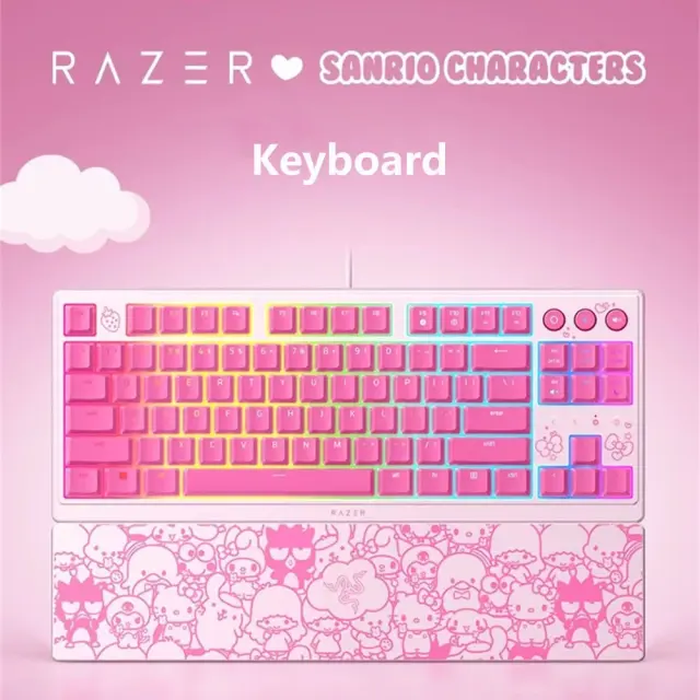 Razer x Sanrio Hello Kitty² Blackwidow Tenkeyless Keyboard and Wrist ...