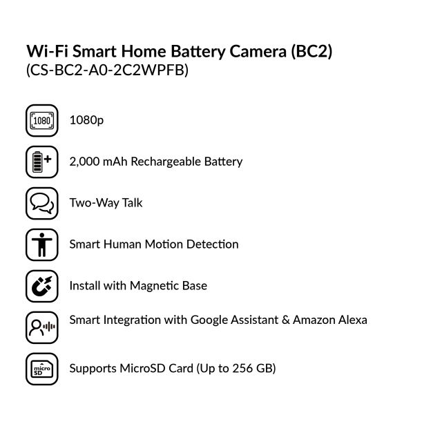 Wi-Fi Smart Home Battery Camera | BC2