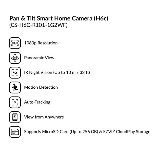 Pan & Tilt Smart Home Camera (H6C) | CS-H6C-R101-1G2WF