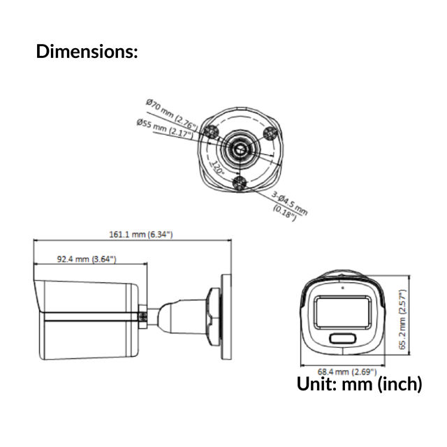 2 MP ColorVu Audio Fixed Mini Bullet Camera | DS-2CE10DF3T-FS