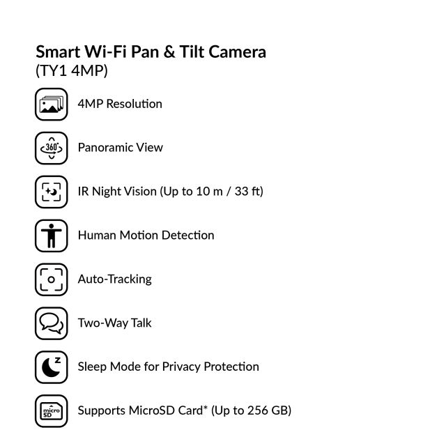 Smart Wi-Fi Pan & Tilt Camera | TY1 4MP