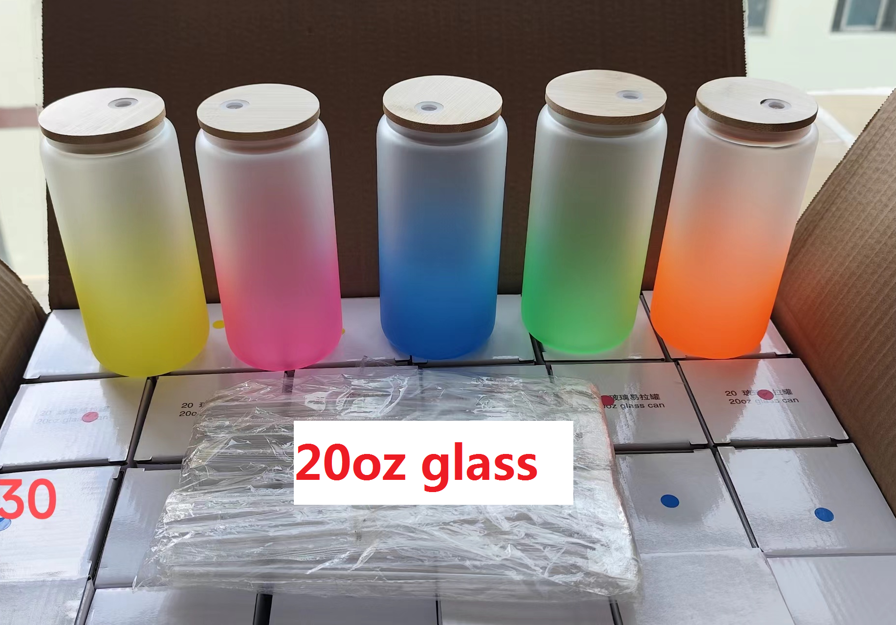 RTS US warehouse 16oz & 20oz frosted sublimation glass cups