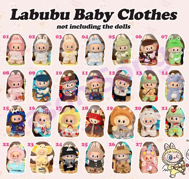 LABUBU Doll Clothes Different Styles Shipped From China By Air