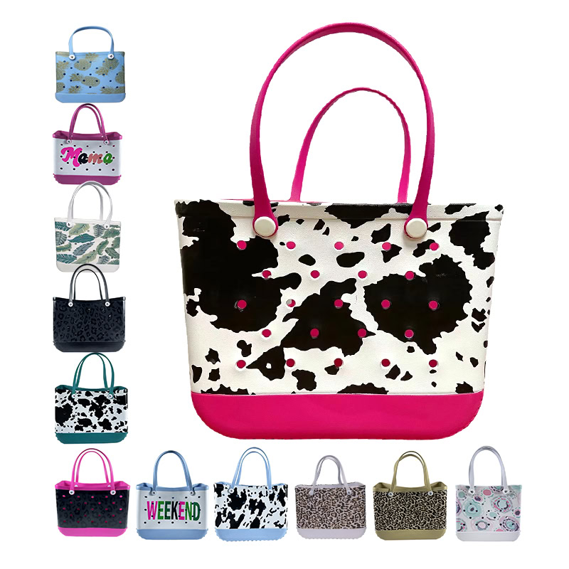 Cow Print Waterproof EVA Beach Tote Bag