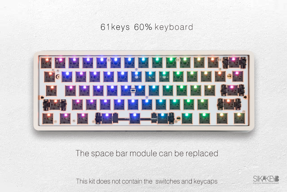 Sikakeyb Sk1 Castle Gasket 60% Aluminum Mechanical Keyboard Kit