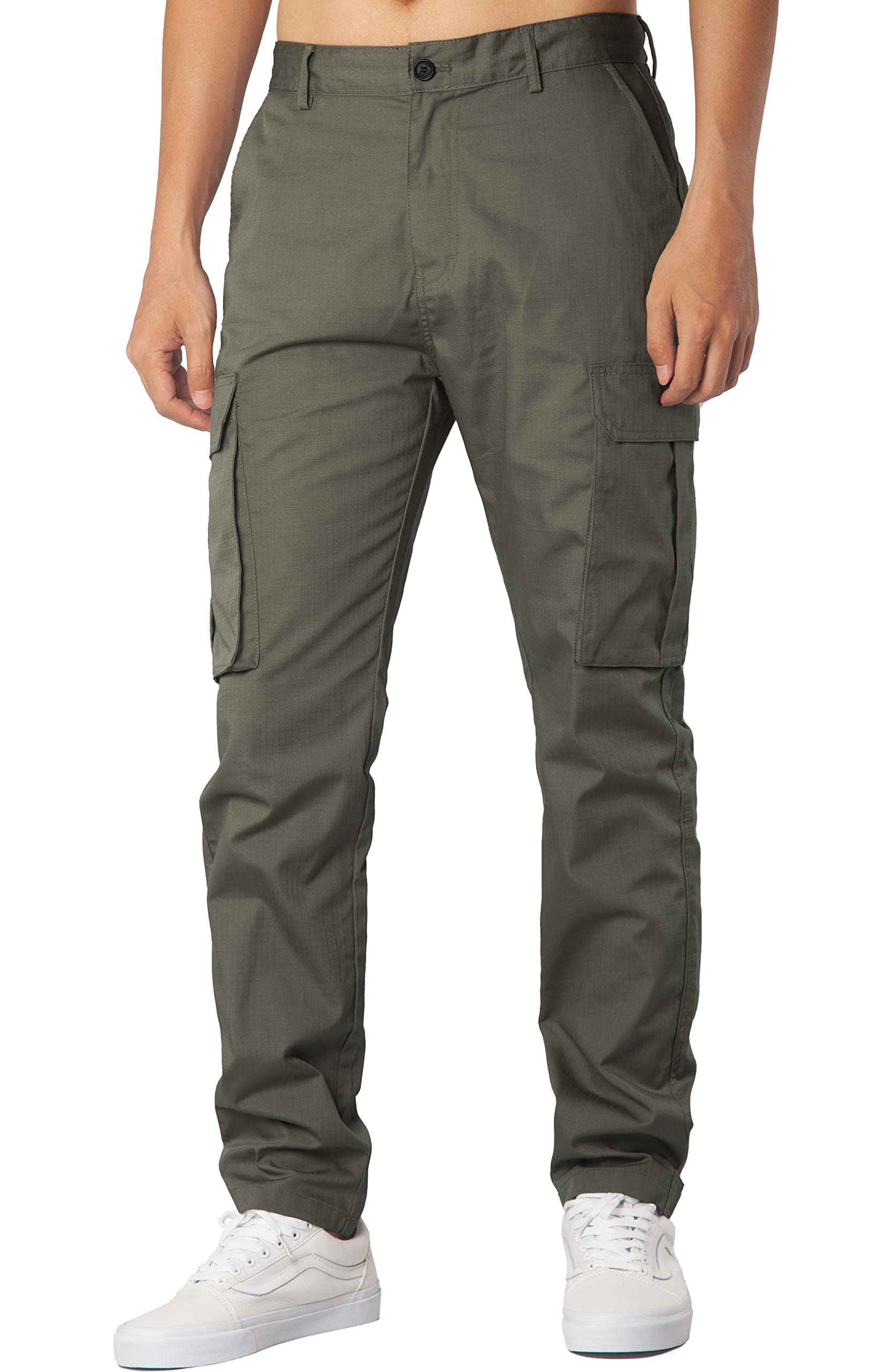 Men Ripstop Work Cargo BDU Pants Grey Green