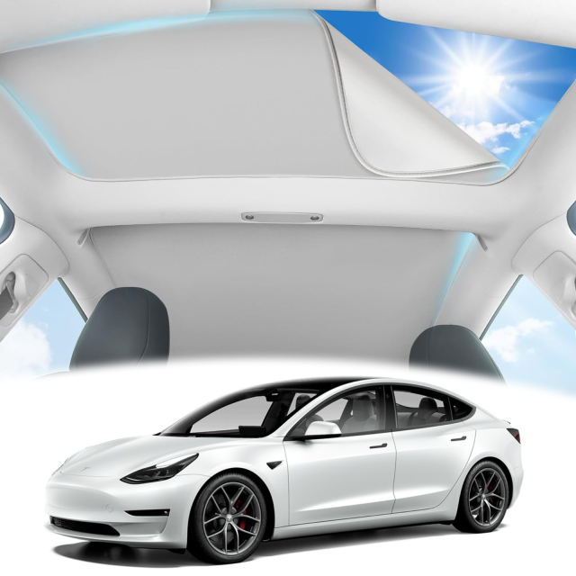 Tesla Model 3 2 Pcs Glass Roof Electrostatic Adhesion Sunshade Sunshade ...