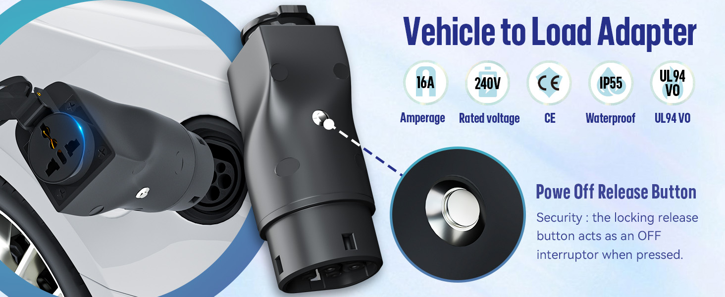 Type 2 V2L Discharging Adapter for BYD, MG, Hyundai