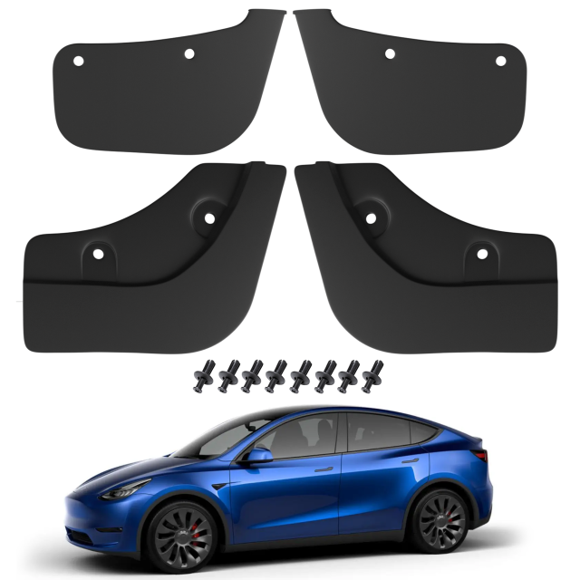 Mud Flaps (2020-2024) for Tesla Model Y - 4-Piece Set, No Drilling