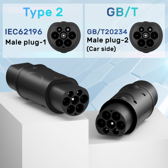 Type 2 to GBT EV Charging Adapter, 32A 380V 3-Phase