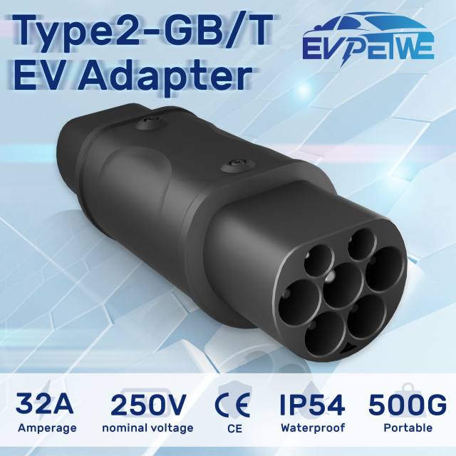 Type 2 to GBT EV Charging Adapter, 32A 380V 3-Phase