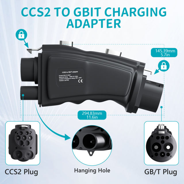 CCS2 to GBT Adapter For Chinese Electric Cars (up to 250 kW)
