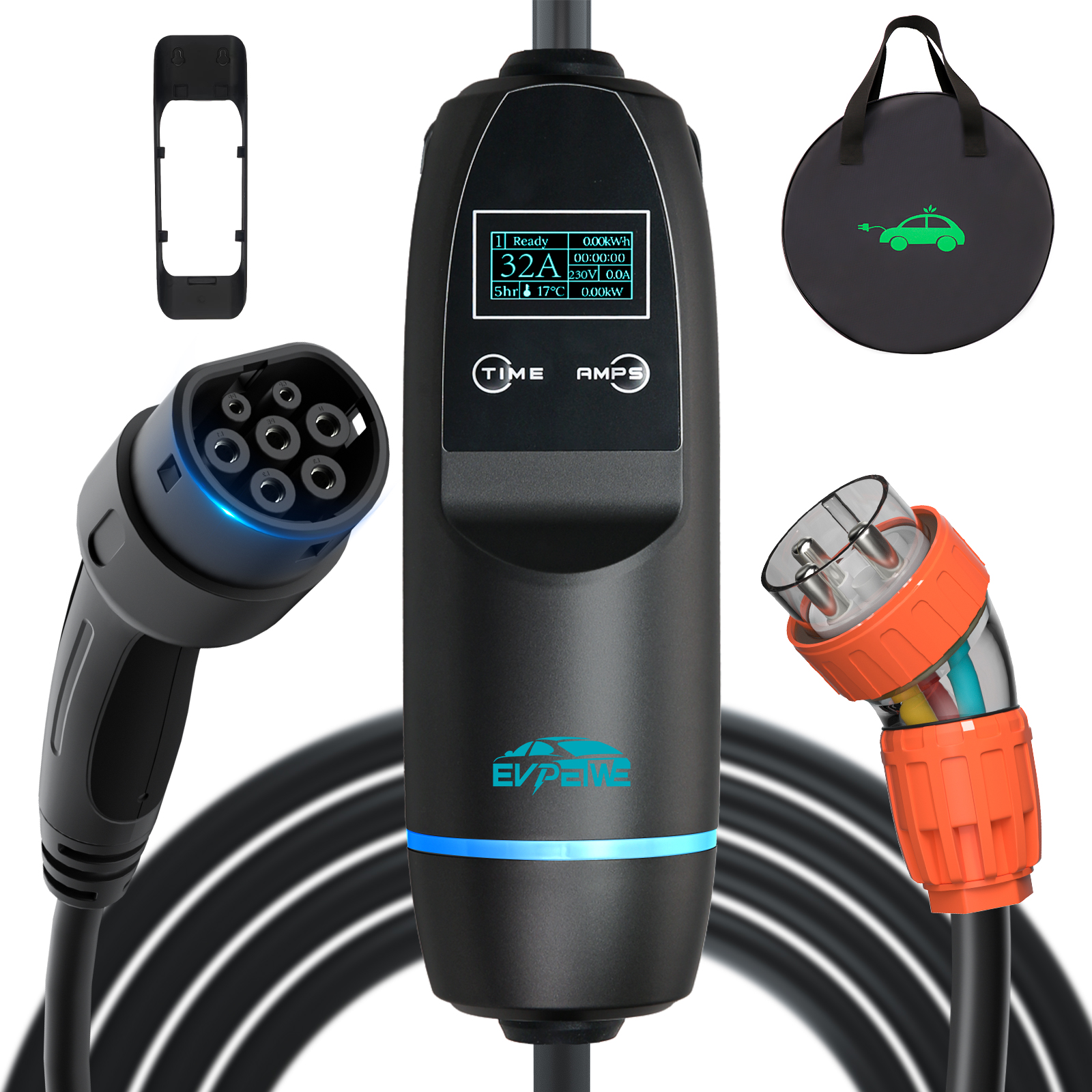 Level 2 Type 2 Portable EV Charger For All Type2 EVs With 5pin ...