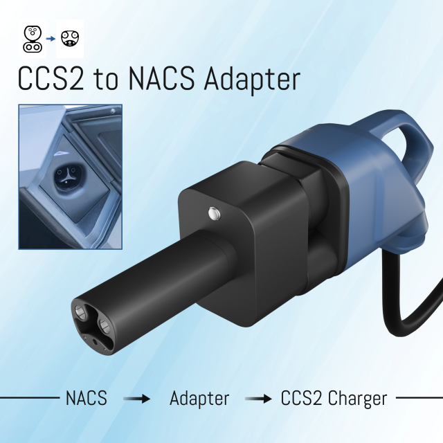 CCS2 to NACS Adapter compatible with Cybertruck and Tesla Model 3/S/X/Y