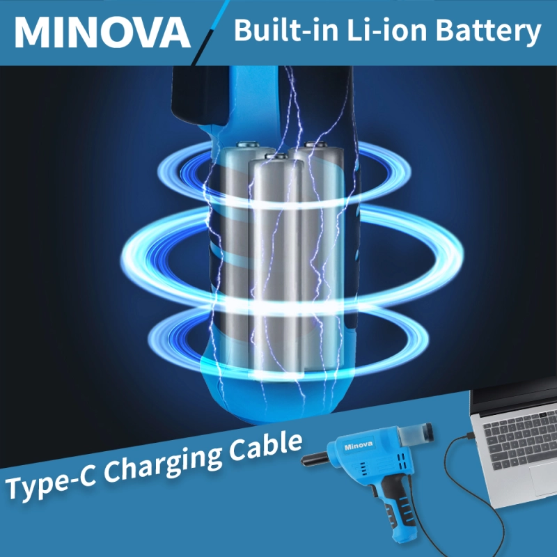 Minova Battery Rivet Tool Kit Cordless Rivet Gun KD-02DT