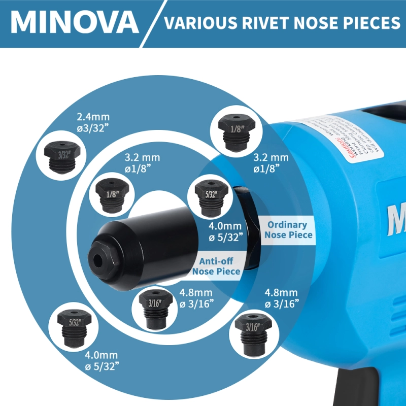 MINOVA Battery Rivet Tool Kit Cordless Rivet Tool KD-02FA