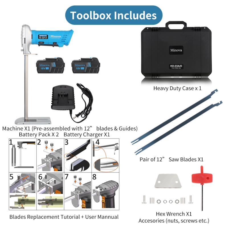 MINOVA Brushless Foam Rubber Cutter 12” Kit KD-03D