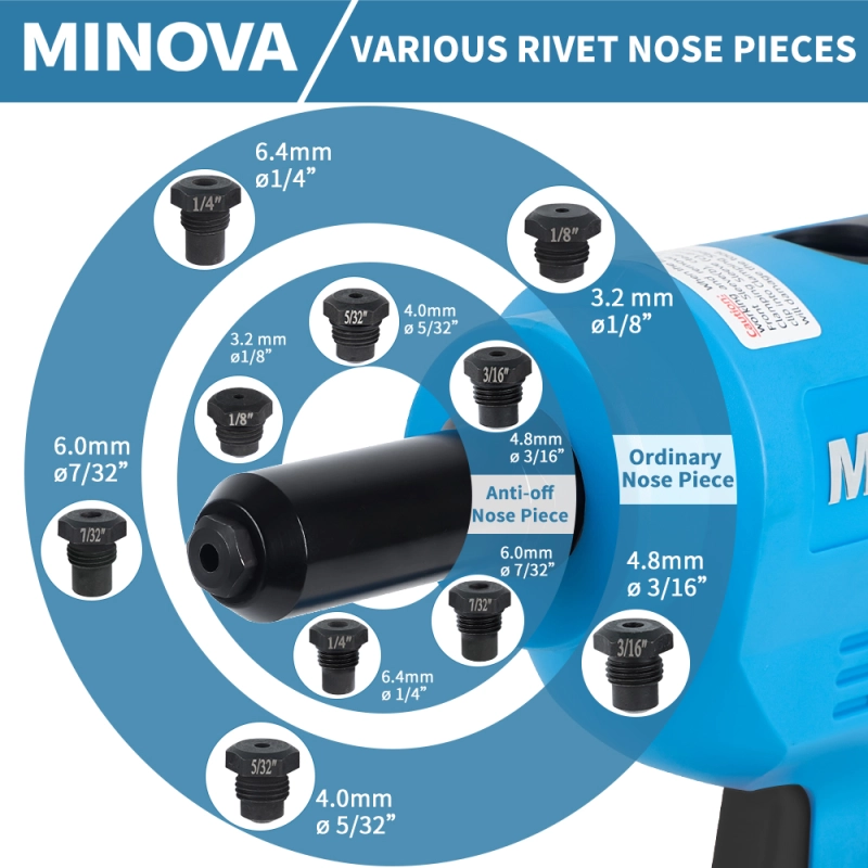 MINOVA 18V Brushless Rivet Gun KD-02X+ Battery Rivet Tool