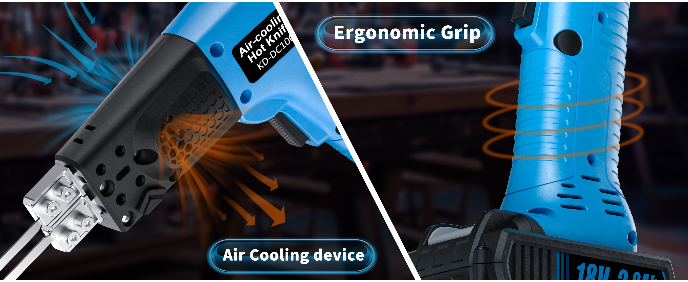 MINOVA Cordless Air Cooled Pro Electric Hot Knife Foam Cutter KD-DC-100