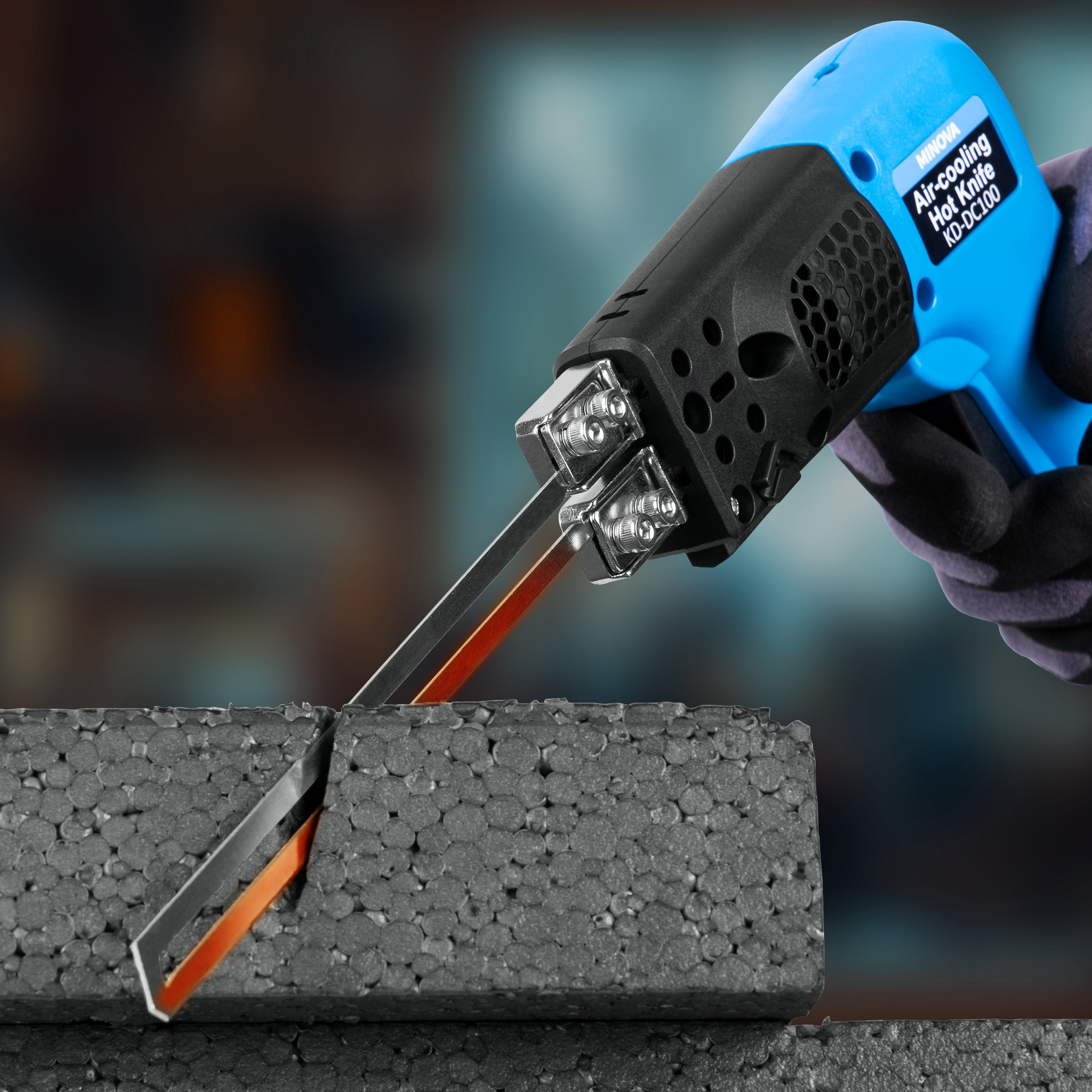 MINOVA Cordless Air Cooled Pro Electric Hot Knife Foam Cutter KD-DC-100