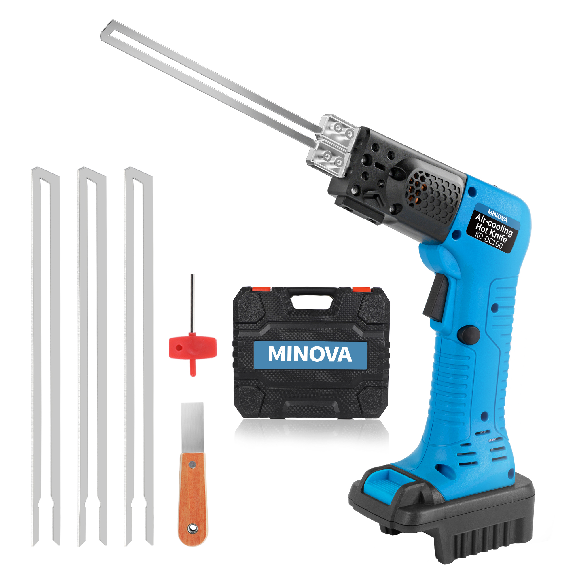 Cordless Air Cooling Pro Hot Knife, 6 inch 3 Blades Foam Cutter Cutting ...