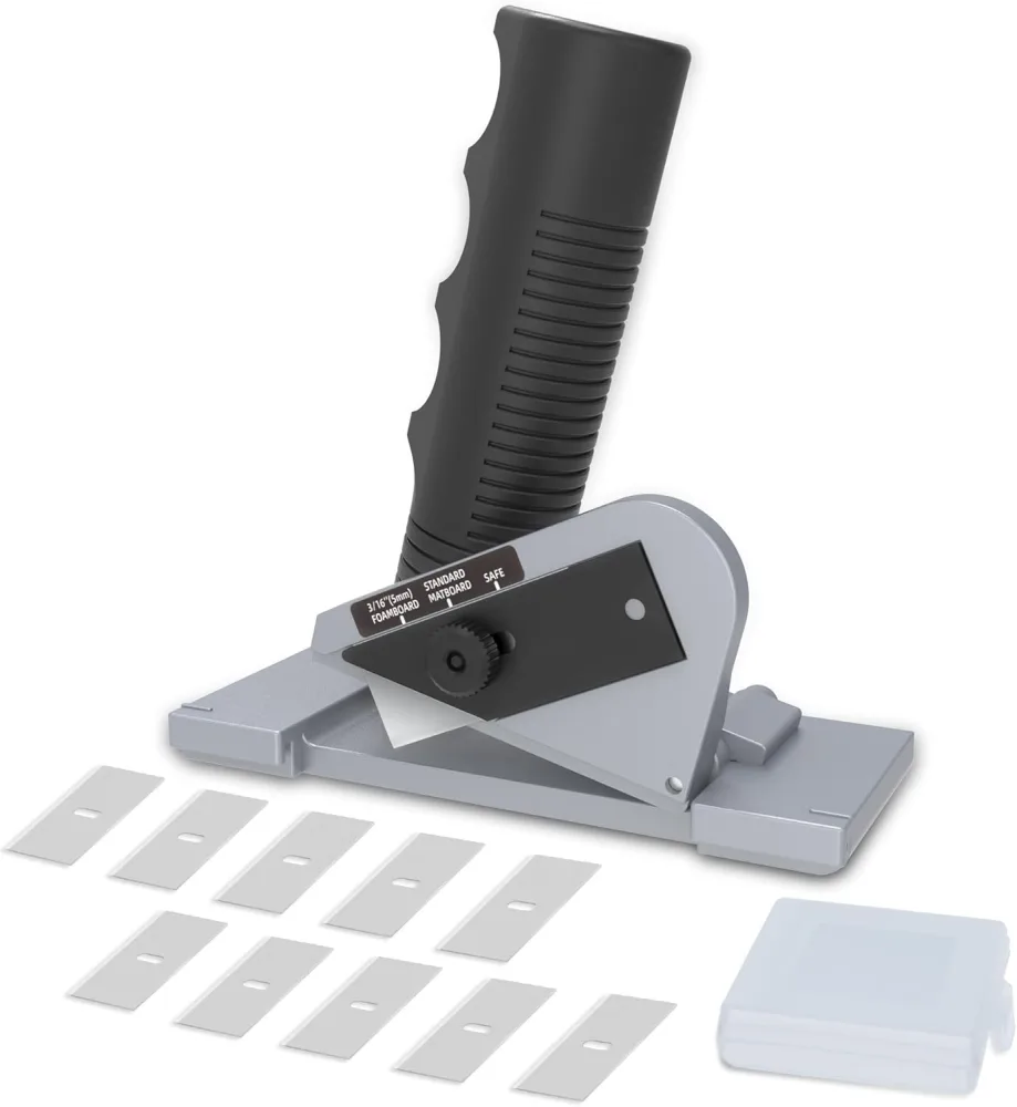 Straight Mat Cutter, 10 Replacement Blades, 90° Handheld Mat Board ...