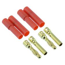 Hobby Porter 4mm gold plated connector with red plastic housing (AKA ...