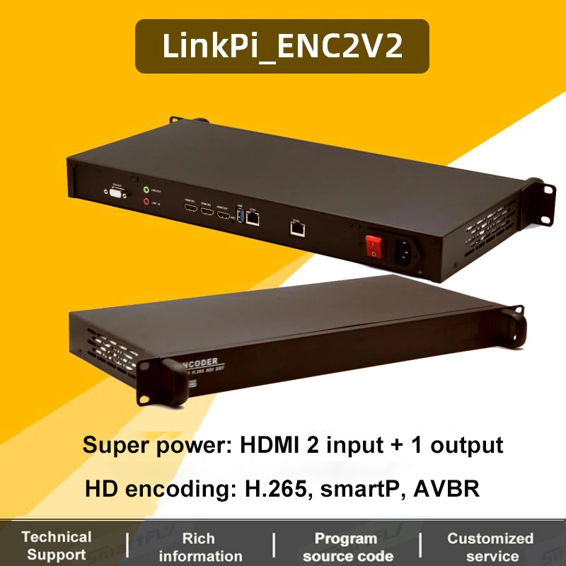 LinkPi ENC2_V2 - Dual 4K@30 HDMI Encoder, H264/265, SRT/NDI/RTSP/RTMP ...