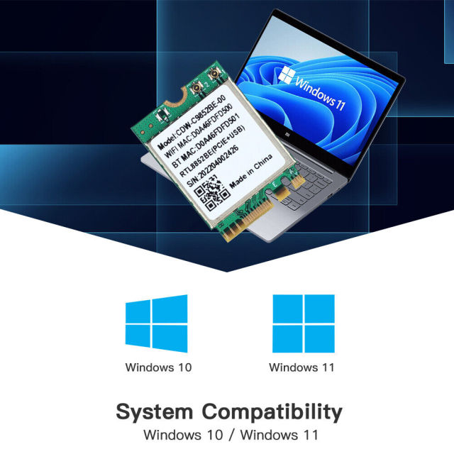 Wi-Fi 6 module CDW-C9852BE Realtek RTL8852BE NGFF M.2 2230 wifi card 2 ...