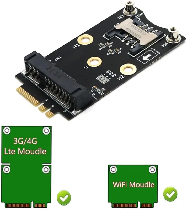 [youyeetoo X1 4G adapter ]Mini PCI-E to M.2(NGFF) Key A/E Adapter with ...