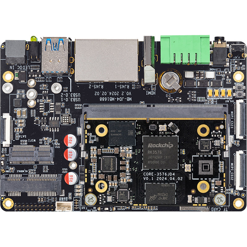 AIO-3576JD4 Low-Power Large-Model Mainboard - AIOT Rockchip RK3576, 4K@120fps, Phoenix connector ...