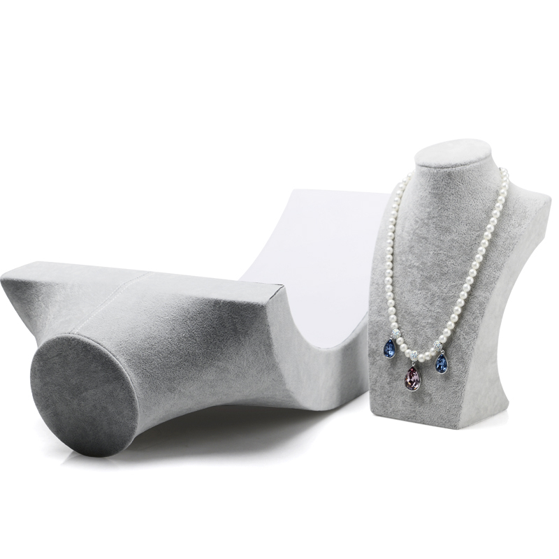 FANXI RX021 Factory Handmade Gray Ice Velvet Jewelry Display Busts ...