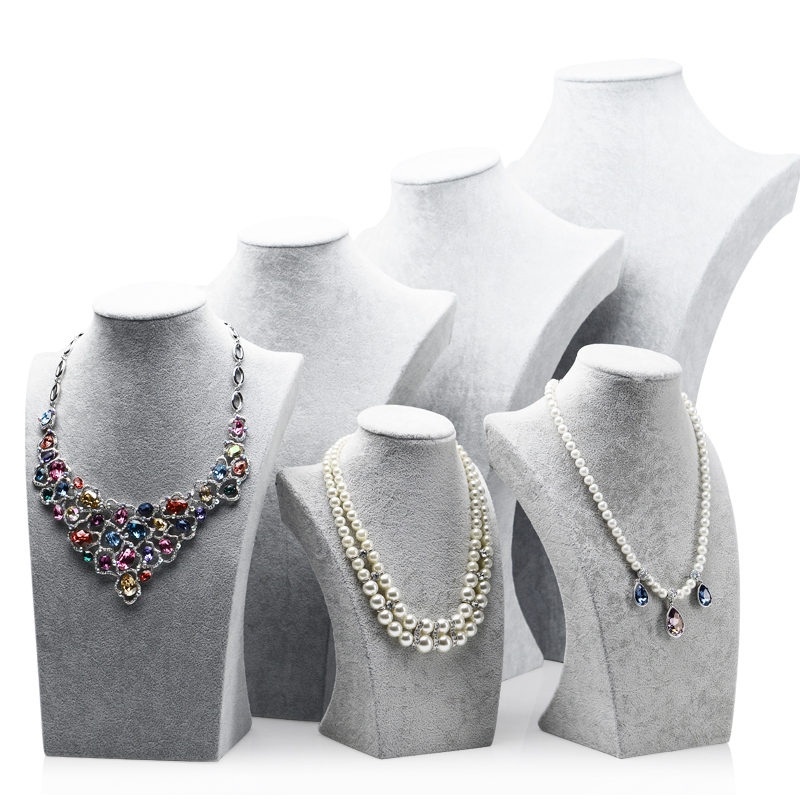 FANXI RX021 Factory Handmade Gray Ice Velvet Jewelry Display Busts ...