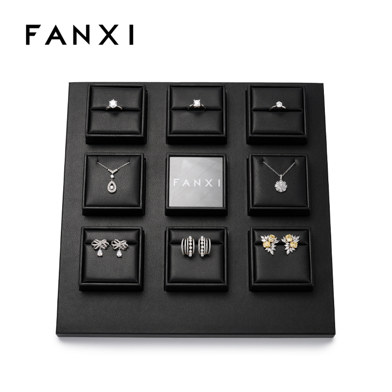 FANXI TT138 Newest Custom luxury jewelry Display plates with black pu ...
