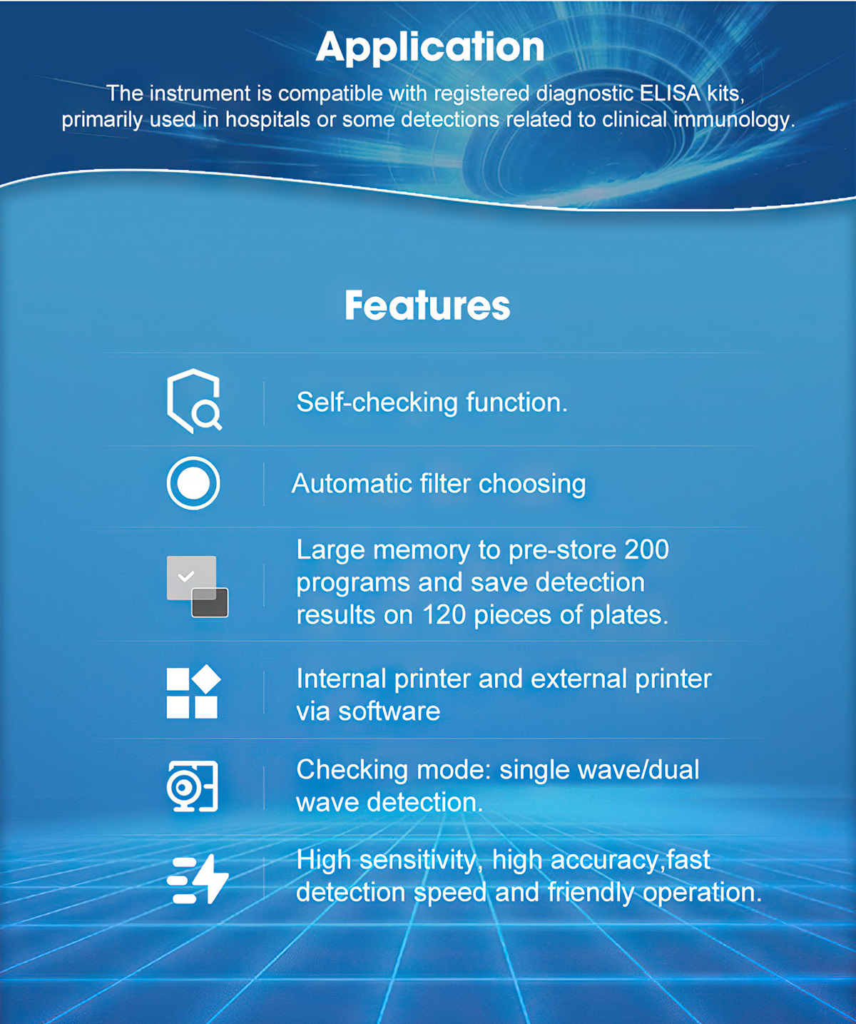 Automatic Laboratory Elisa Reader With 400nm to 800nm UV Microplate Reader