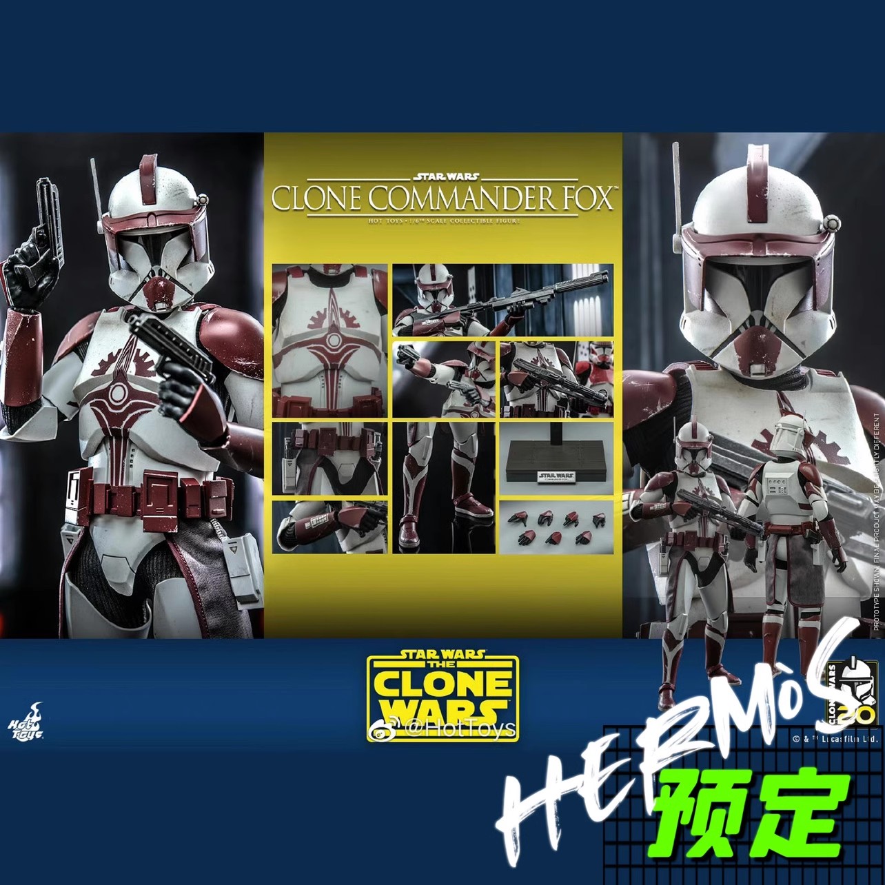 In Stock Hot Toys TMS103 STAR WARS: THE CLONE WARS 1/6 Clone Commander ...