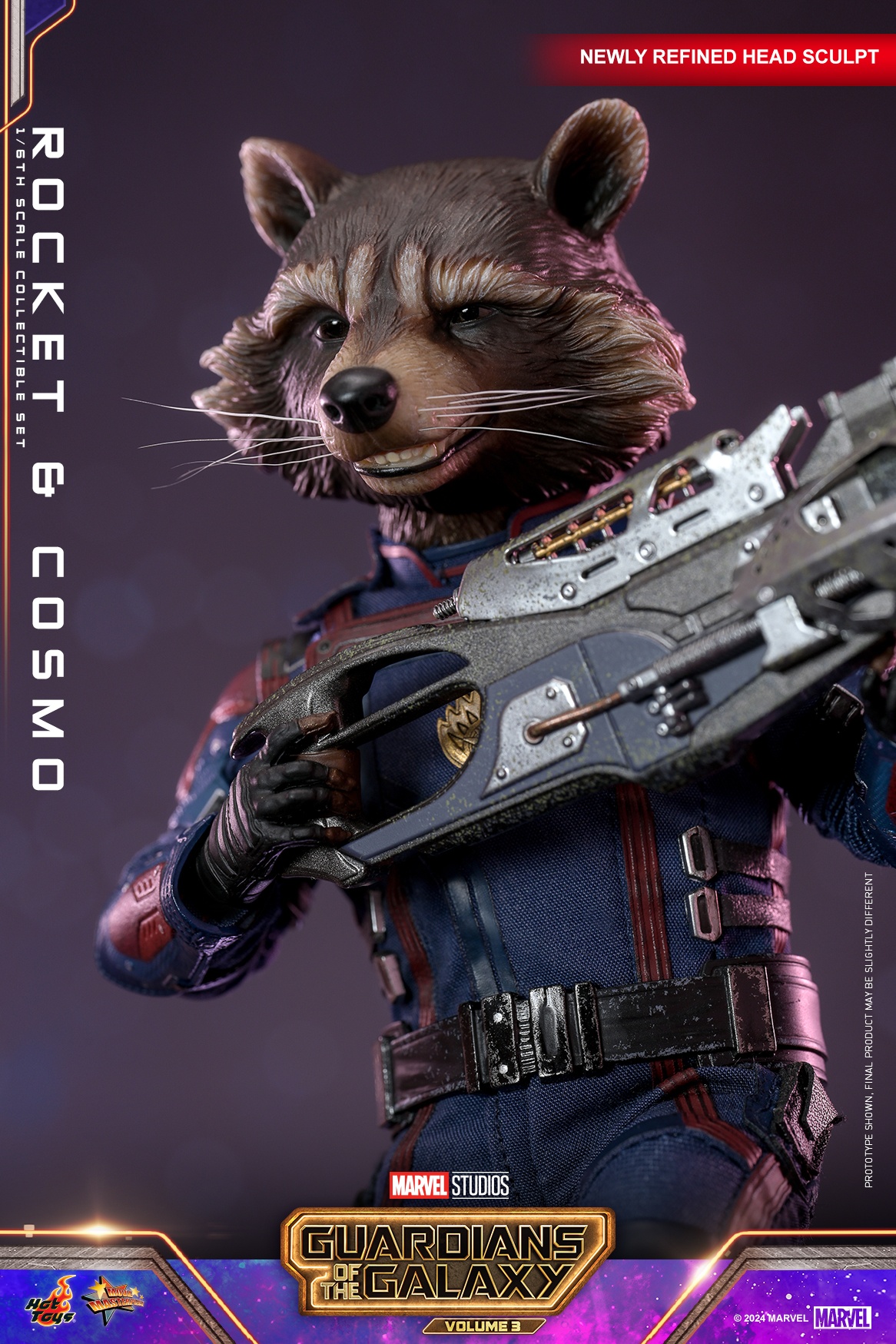 In Stock Hot Toys MMS708 Guardians of the Galaxy 3 Rocket and Cosmo Set 1/6 Figure NEW