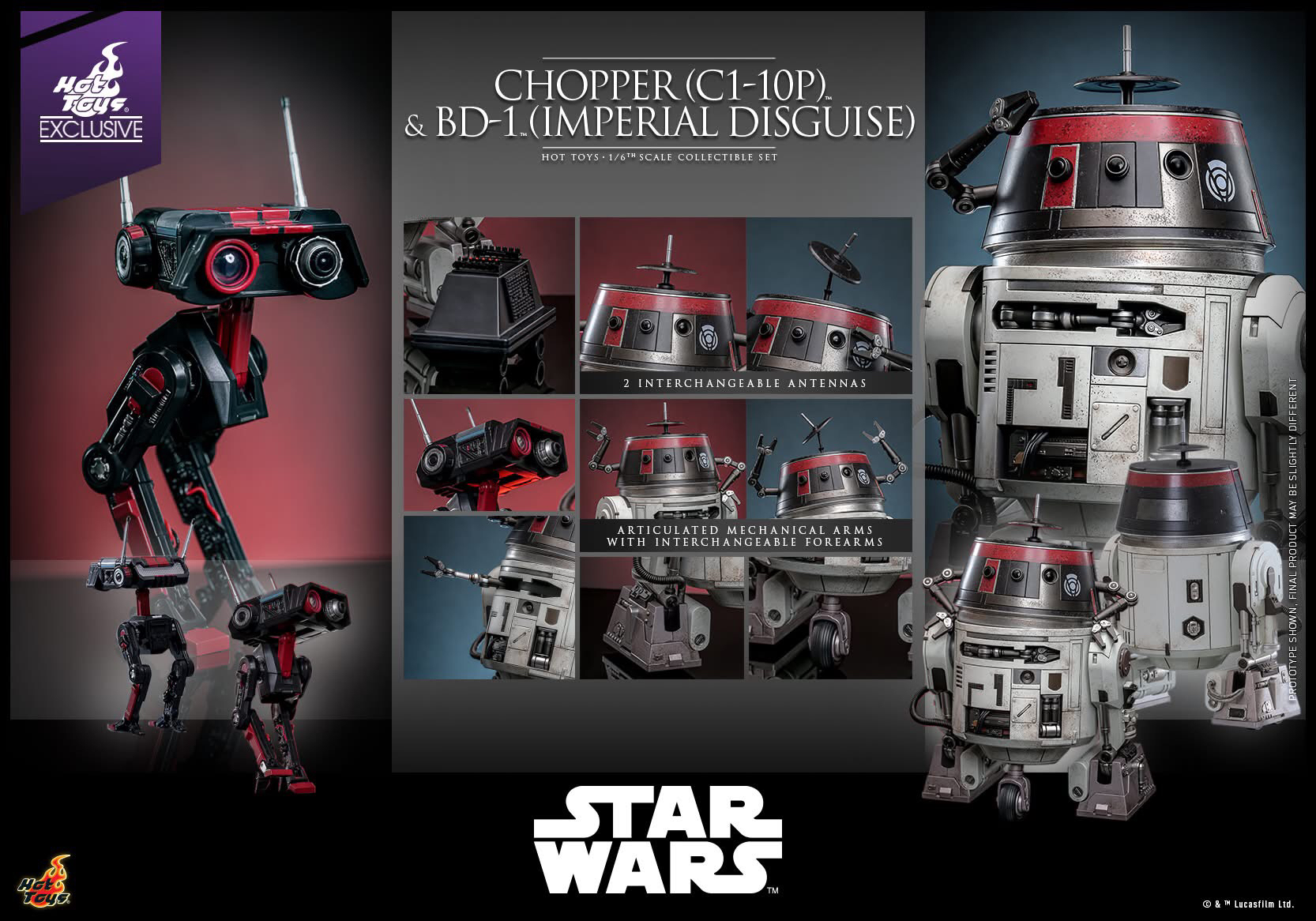 IN STOCK HOTTOYS Star Wars Treasure Chaser (C1-10P) & BD-1(Empire ...