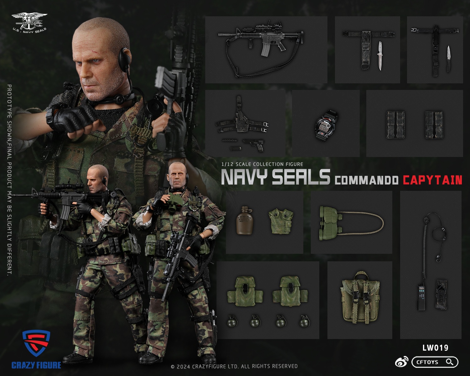 In Stock CFTOYS LW019 SEAL Commando Squad Leader 1/12 Action Figure