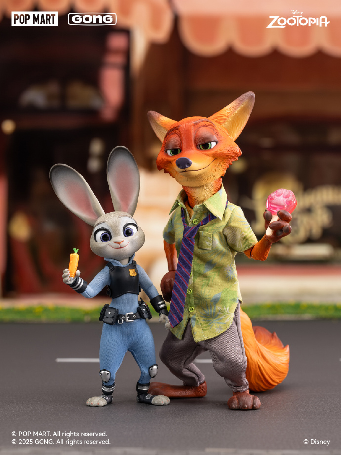 【Pre-order】GONG Zootopia Nick Fox and Judy Rabbit Police Officer figurines
