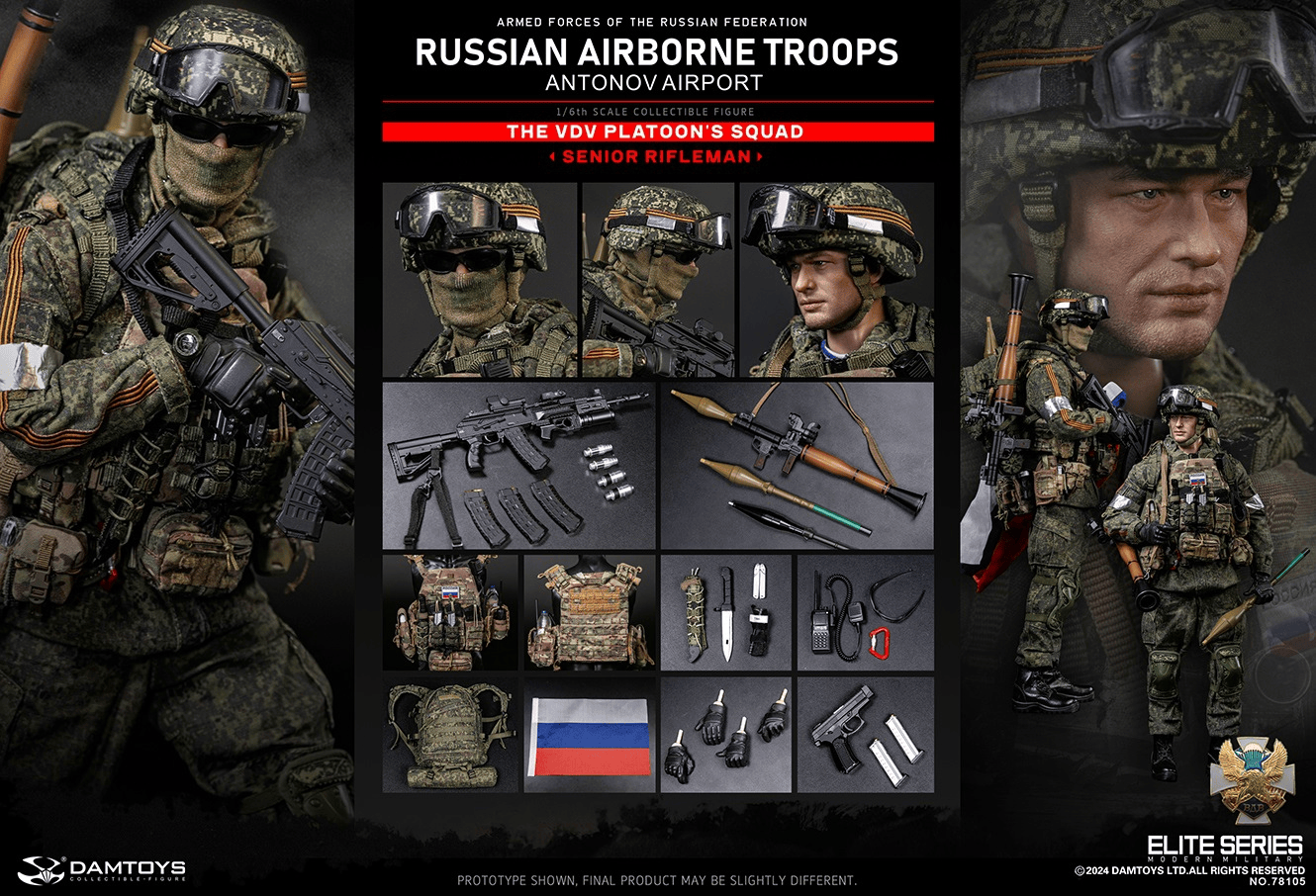 IN STOCK DAMTOYS 1/6 Russian Federation VDV Airborne Force rifleman ...