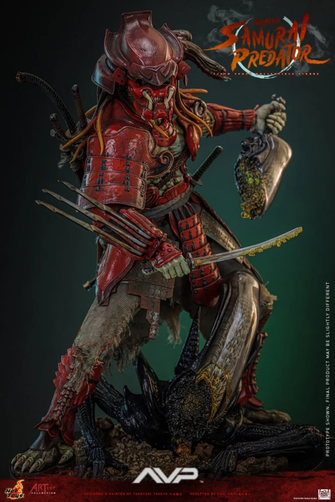 In Stock HOTTOYS HT1/6 AC06 Alien Predator Red Ghost Samurai Predator