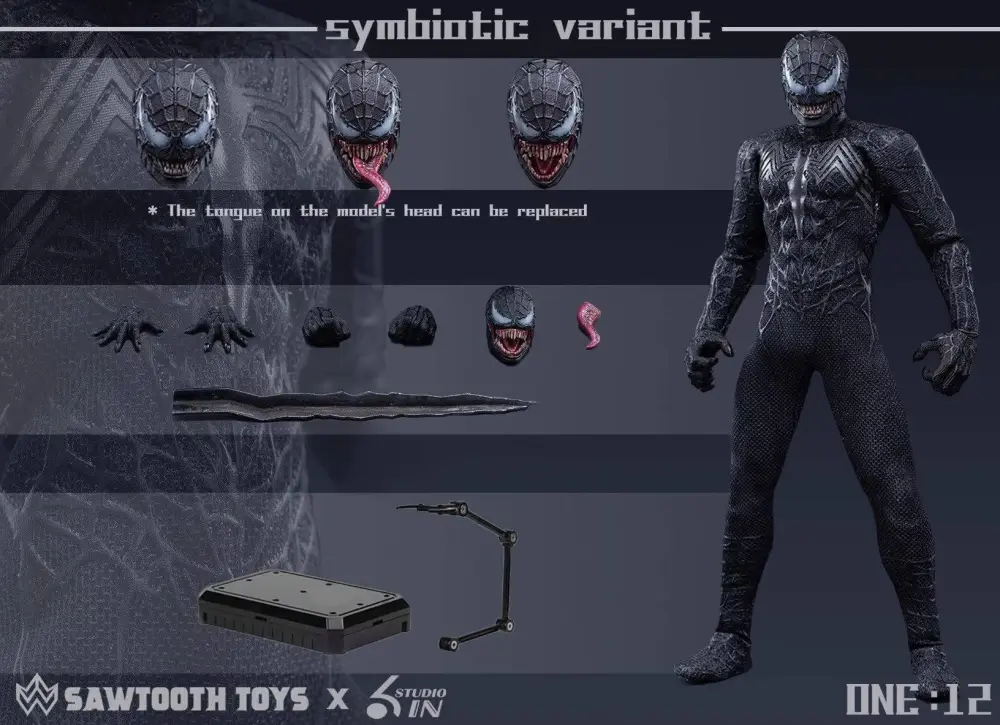 In Stock SAWTOOTH STM-20251 1/12 Venom Collectible 6" Action Figure ...