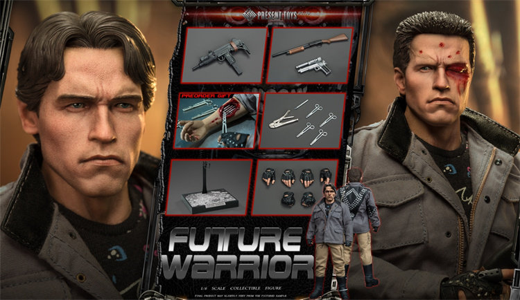 IN STOCK PRESENT TOYS PT-sp79 1/6 Terminator T800 Arnold 12" Male ...