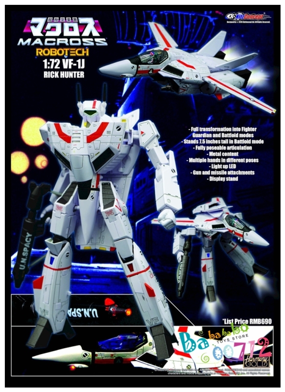 Kitz Concept 1/72 Veritech Fighters VF-1J RICKHUNTER Robotech Macross saga Toy