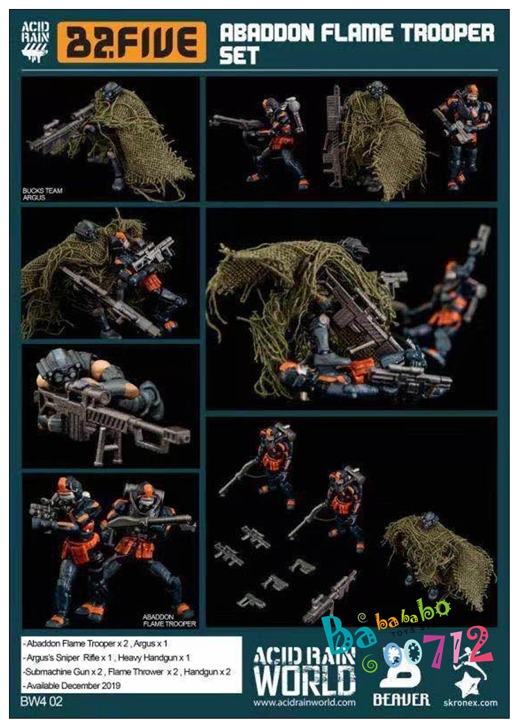 Acid Rain Abaddon Flame Trooper set Action Figure Toy
