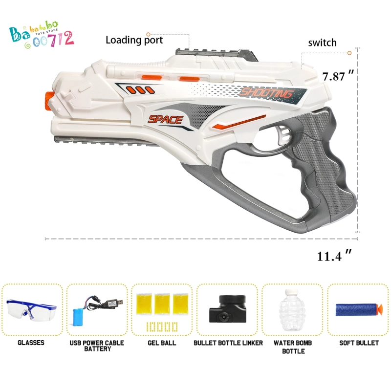 2 in 1 Gel Blaster Toy Space Gun Electric Splatter Bullet Shoot for ...