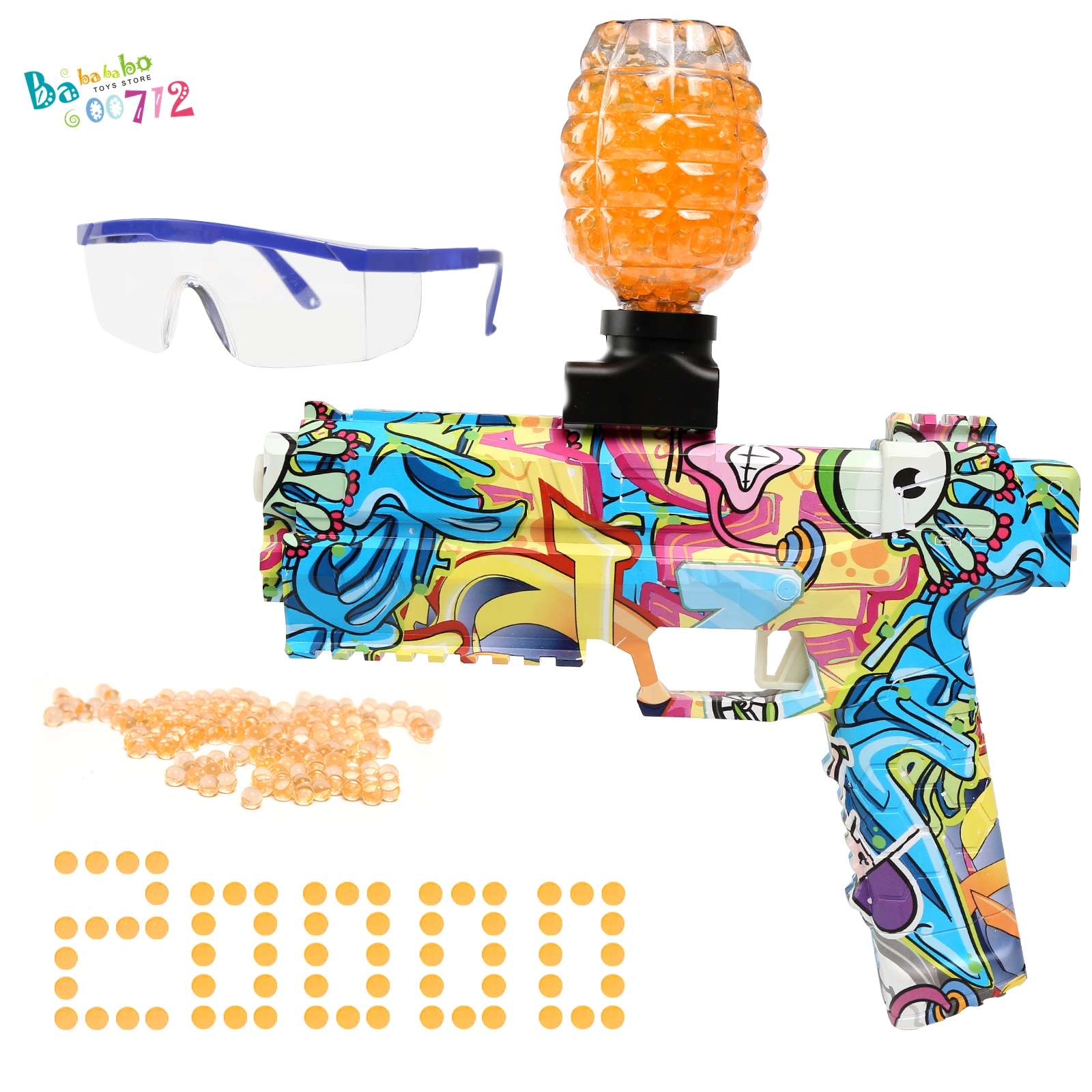 Gel Blaster Toy Gecko graffiti Electric Splatter Bullet Shoot for Kids ...