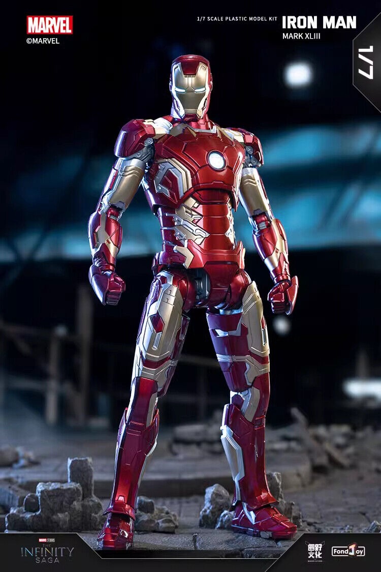 Fondjoy1/7 Glowing Marvel Iron Man MK43 Assembling Action figure Toy Gift