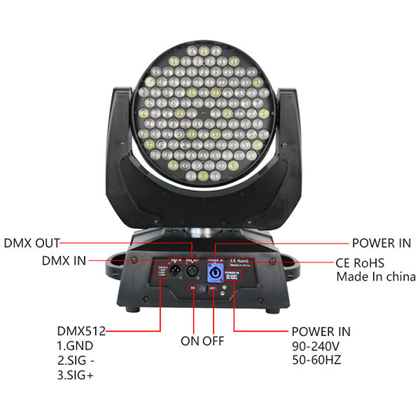 108x3w RGBW LED Moving Wash Light